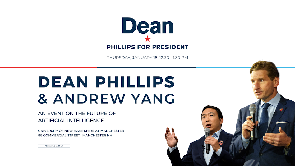 Andrew Yang & Congressman Dean Phillips Talk AI in Manchester · Mobilize